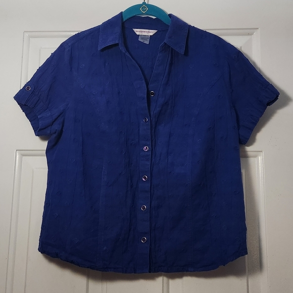 Allison Daley | Tops | Allison Daley Blue Blouse Size 8p | Poshmark